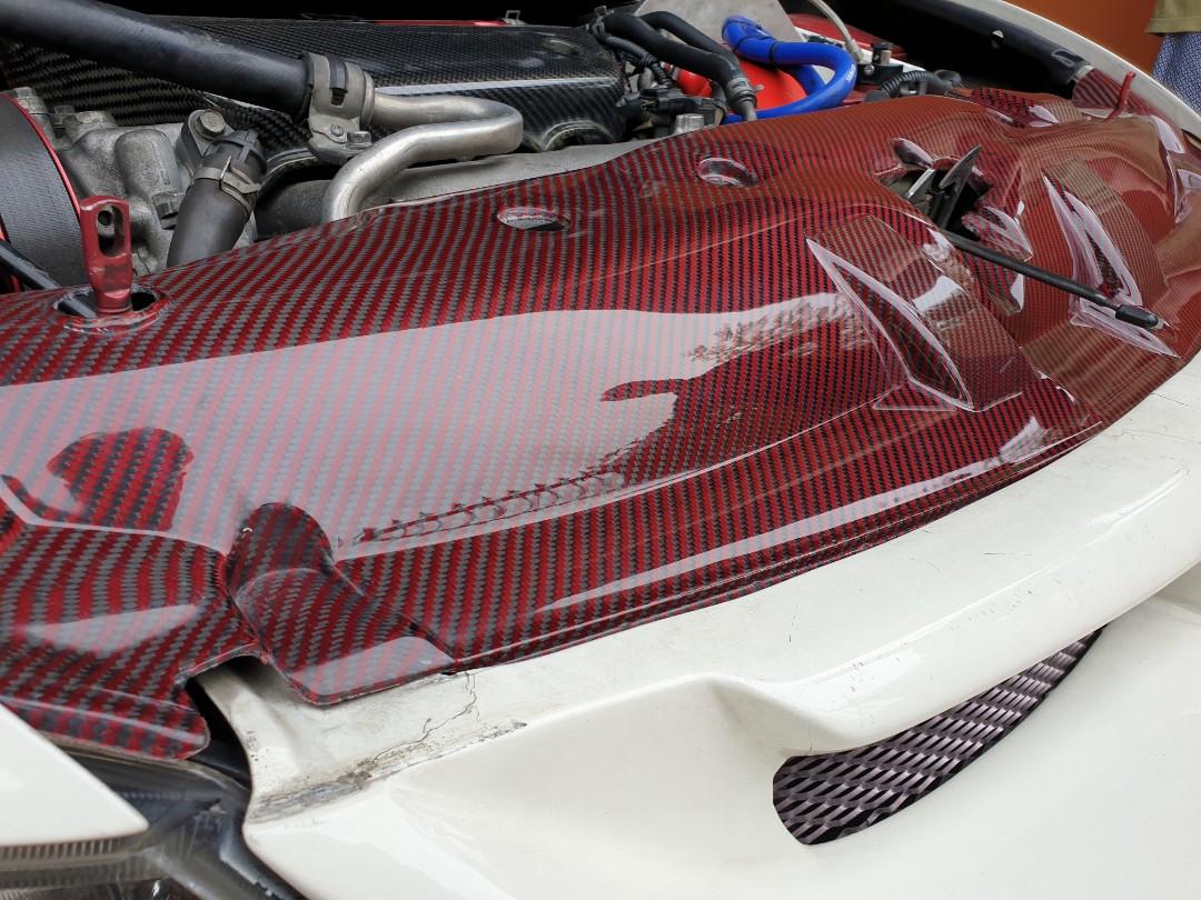 Red Carbon Fibre Radiator Cooling Plate for Honda Civic FD, Car ...