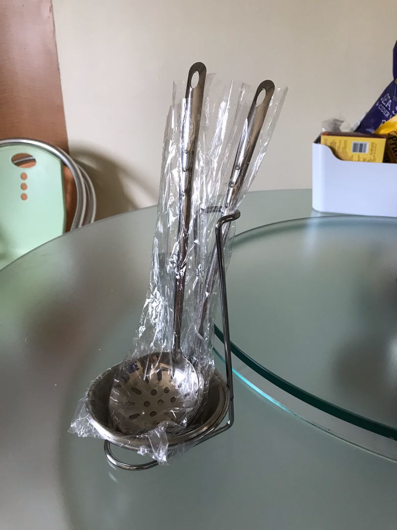Stainless steel soup ladle with stand, Furniture & Home Living ...