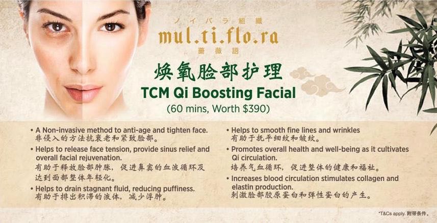 TCM Qi Boosting Facial for 60 mins and TCM Fu Yuan Therapy for 30 mins ...