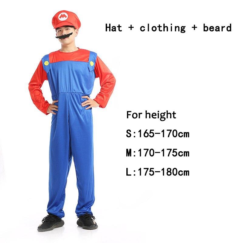 Adults Kids Super Mario Bros Cosplay Costume Suit Mario Luigi Child ...