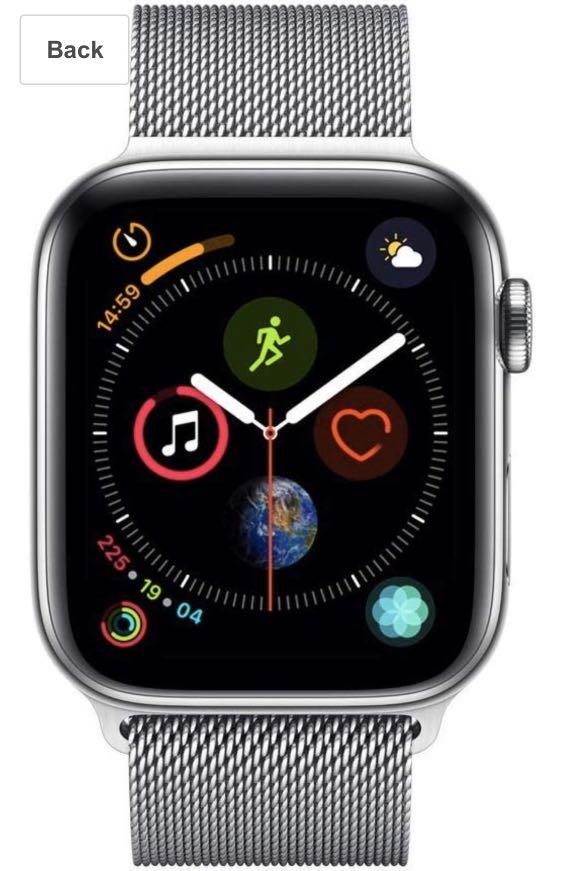 Apple Watch 4 Cellular - 44mm Stainless Steel w Milanese Loop, Luxury ...