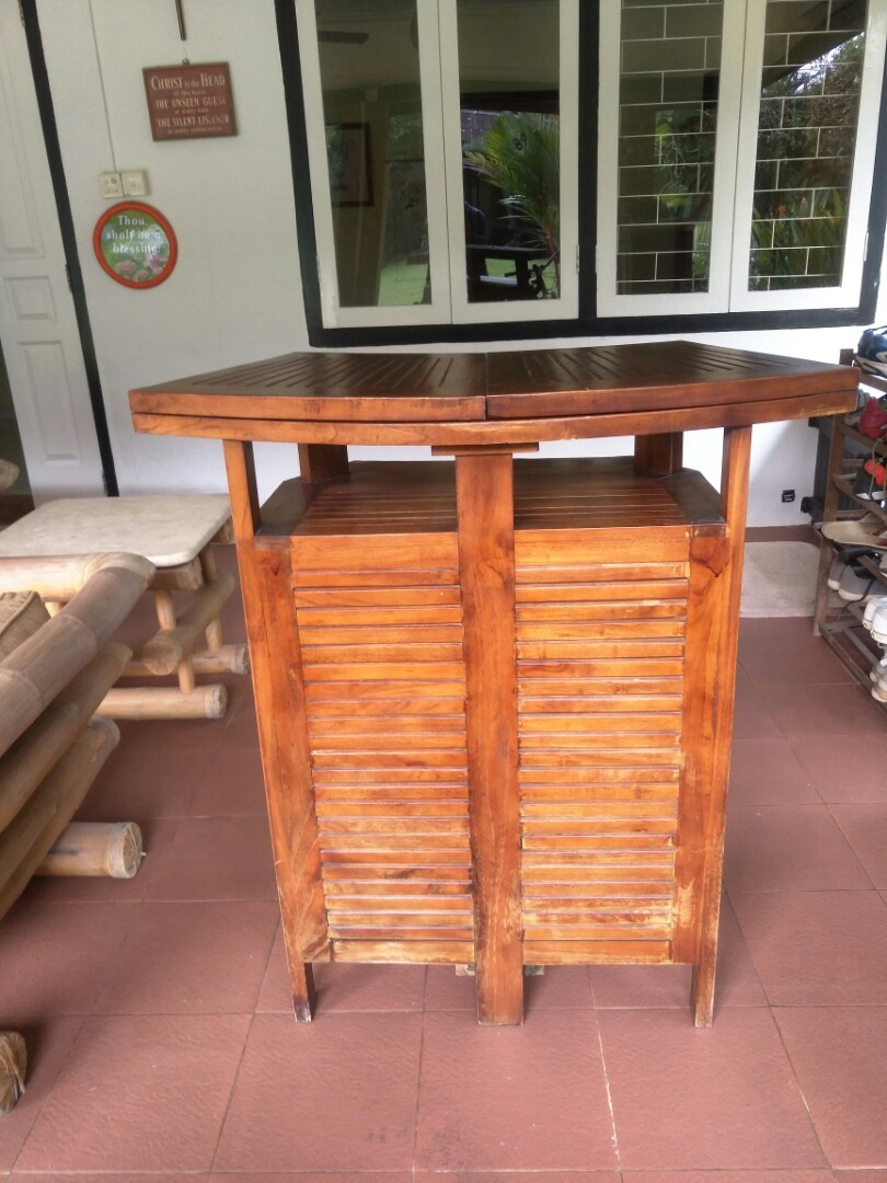 Beautiful antique solid teak wood bar, Furniture & Home Living ...
