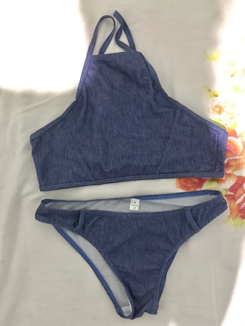 Denim Two Piece Bikini, Women's Fashion, Swimwear, Bikinis & Swimsuits ...