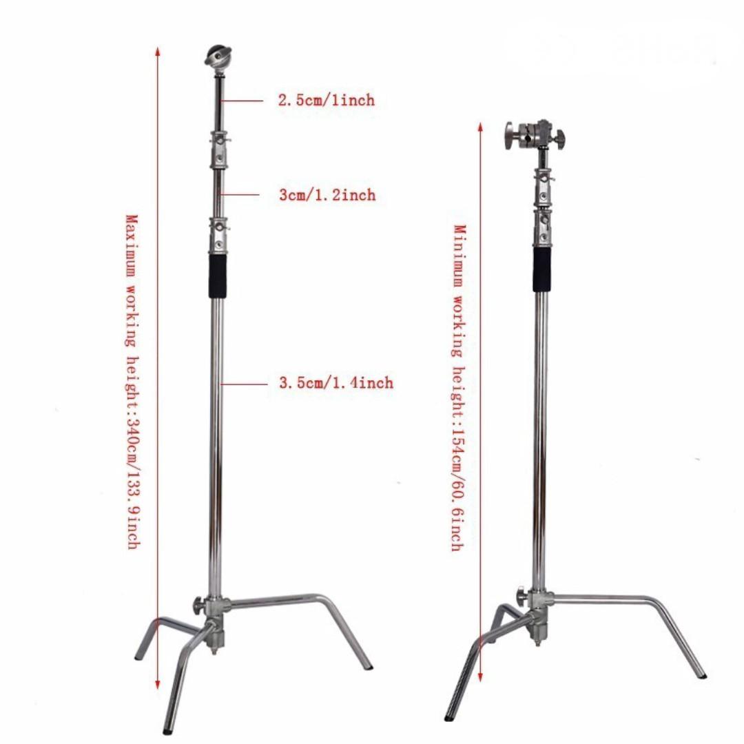 Heavy duty double riser Detachable turtle base C-stand C stand century ...