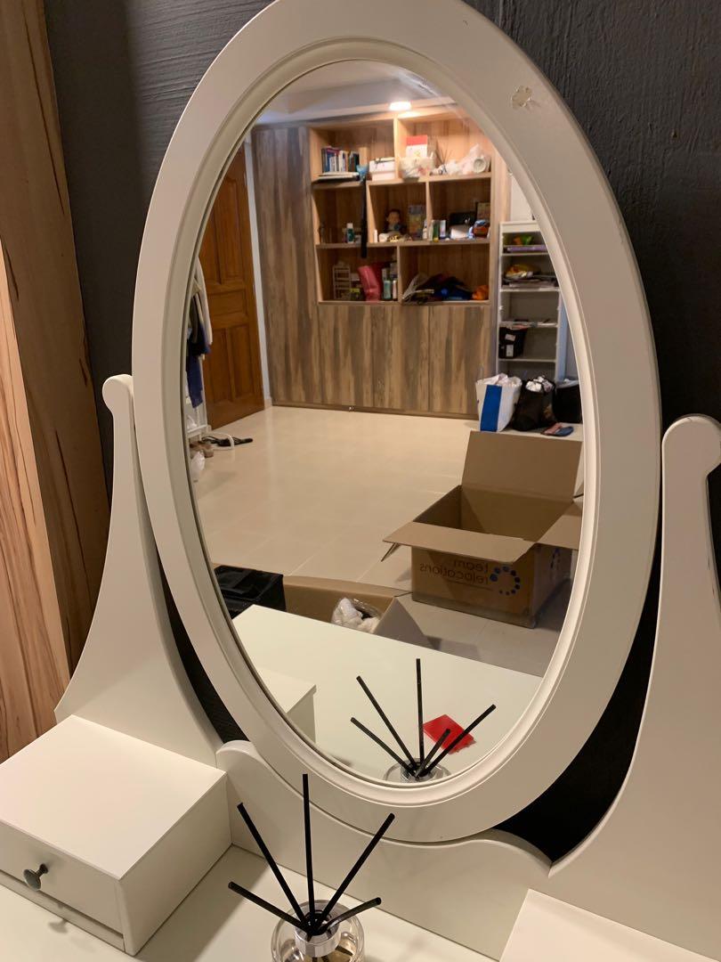 IKEA HEMNES Dressing table with mirror, Furniture & Home Living ...