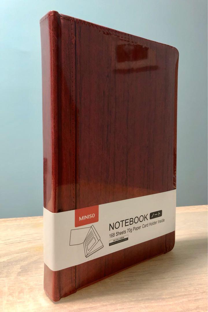 Miniso business style wood grain notebook, Hobbies & Toys, Stationery ...