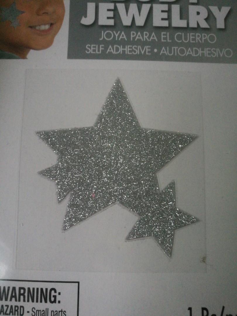 Silver star face sticker, Health & Nutrition, Face Masks & Face Shields ...