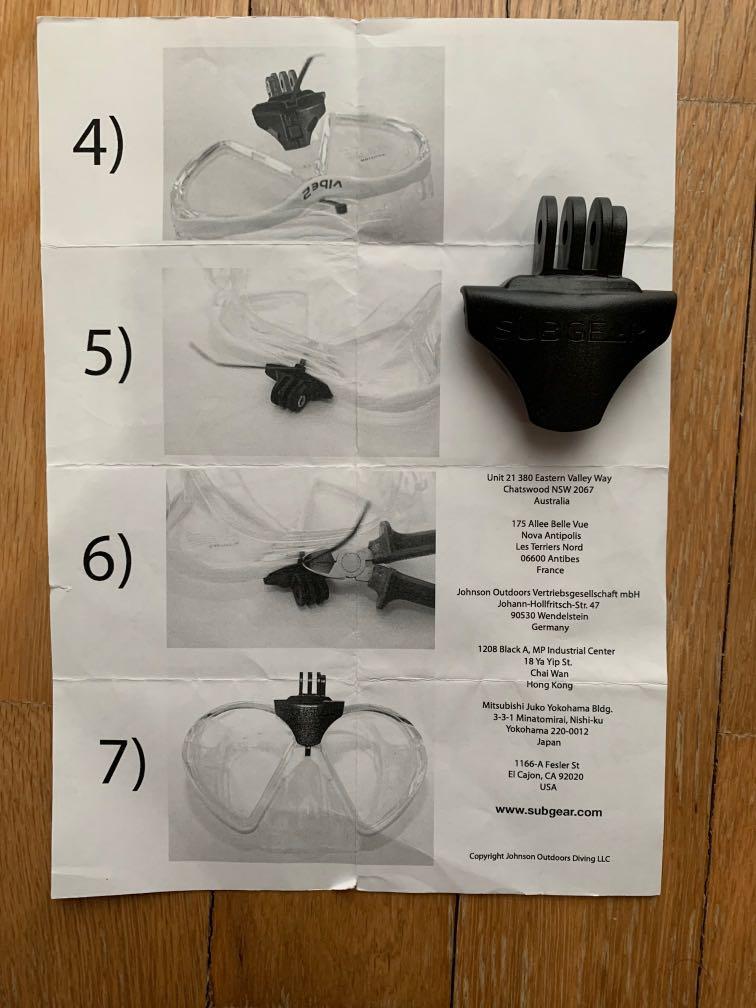 SubGear: GoPro mount for scuba diving mask, Sports Equipment, Sports ...