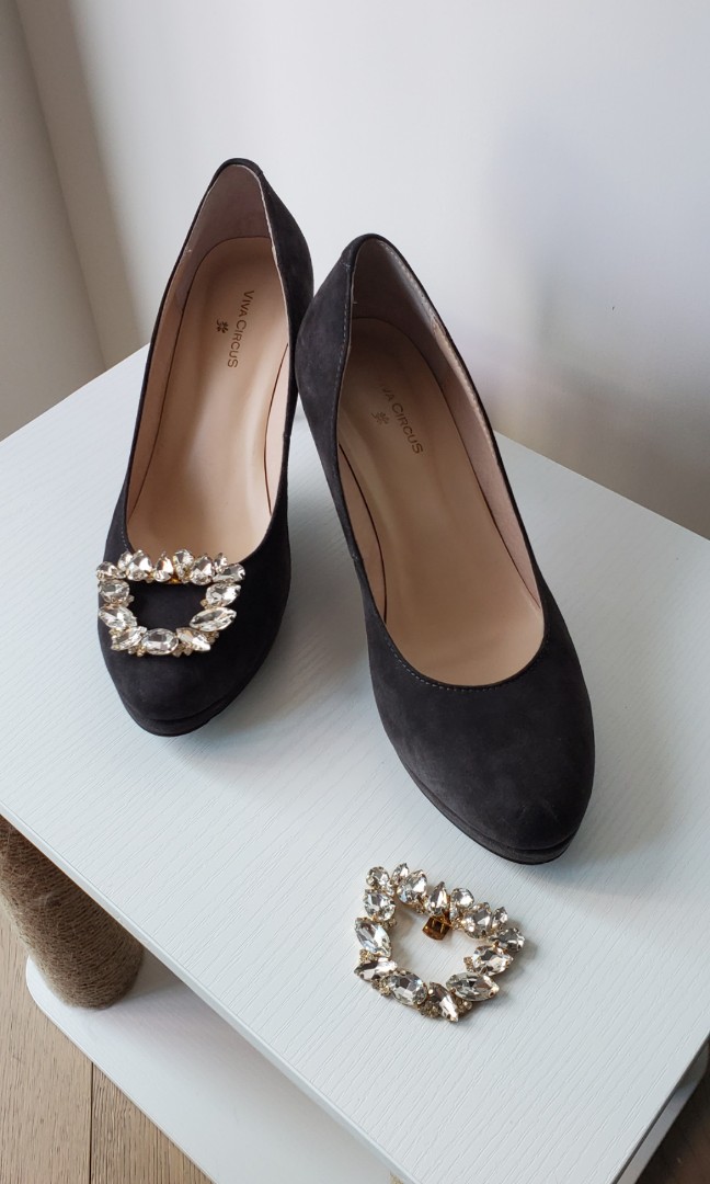 viva circus 深灰 高跟鞋 jelly beans, 女裝, 鞋, 高跟鞋 - Carousell