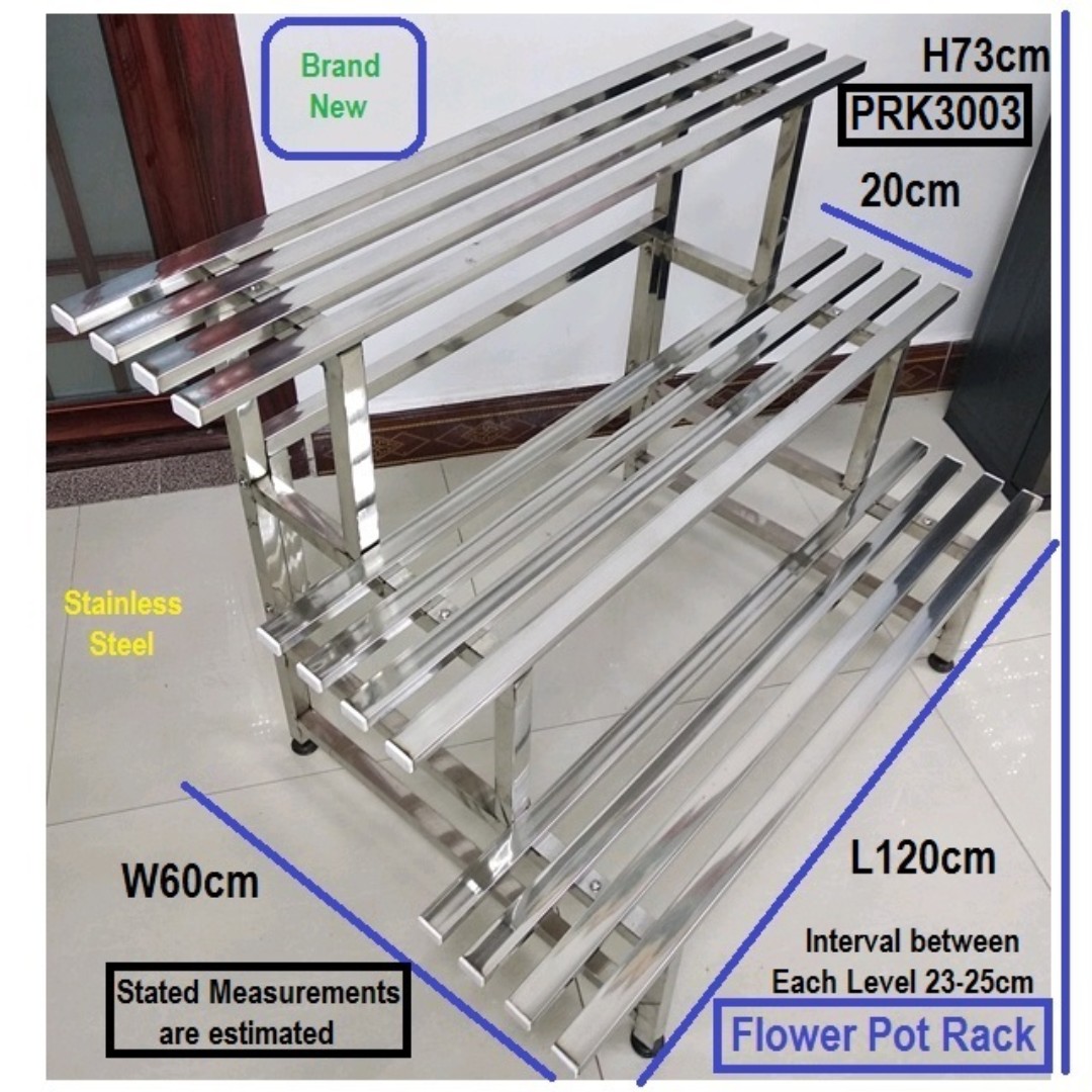 3 Layer - Flower / Plant Pot Rack - Brand New - Stainless Steel ...
