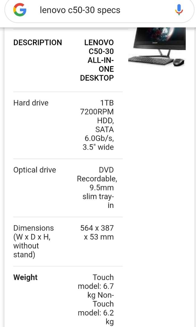 Lenovo white colour desktop with desk, Computers & Tech, Desktops on ...