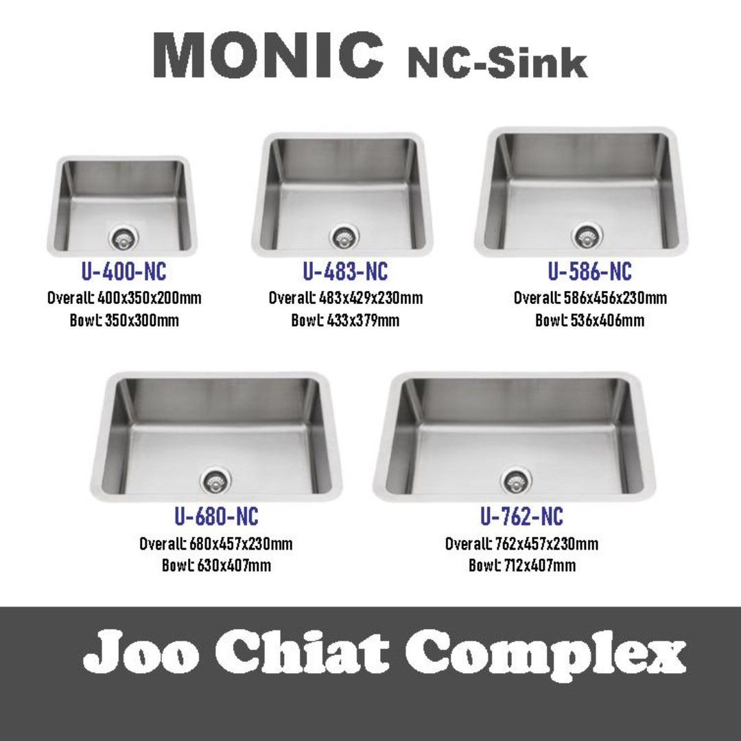 MONIC Undermount Stainless Steel Kitchen Sink Narrow Corner (NC) Series ...