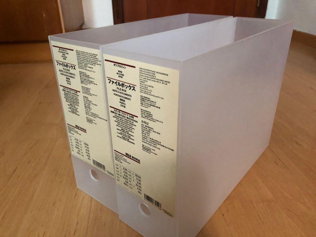 MUJI file box*2, Hobbies & Toys, Stationery & Craft, Stationery ...