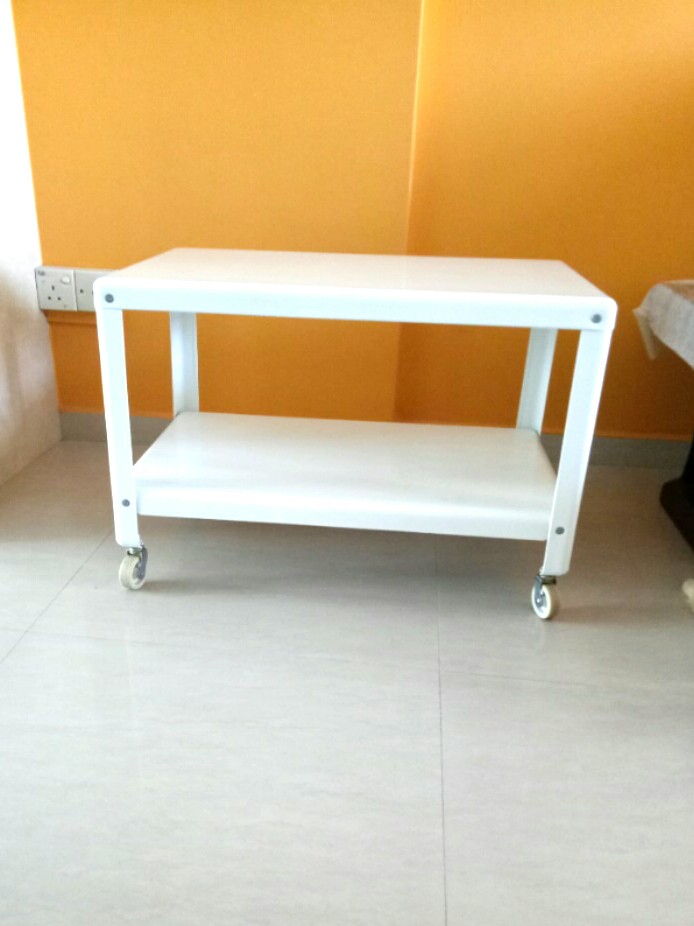 2 Tier white trolley table, Furniture & Home Living, Furniture, Tables ...