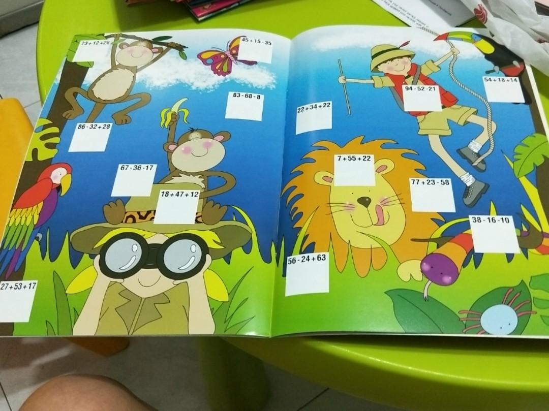 Addition, subtraction, multiplication and division sticker workbook ...