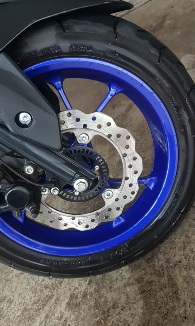 Aerox type R stock blue rims, Motorcycles, Motorcycle Accessories on ...