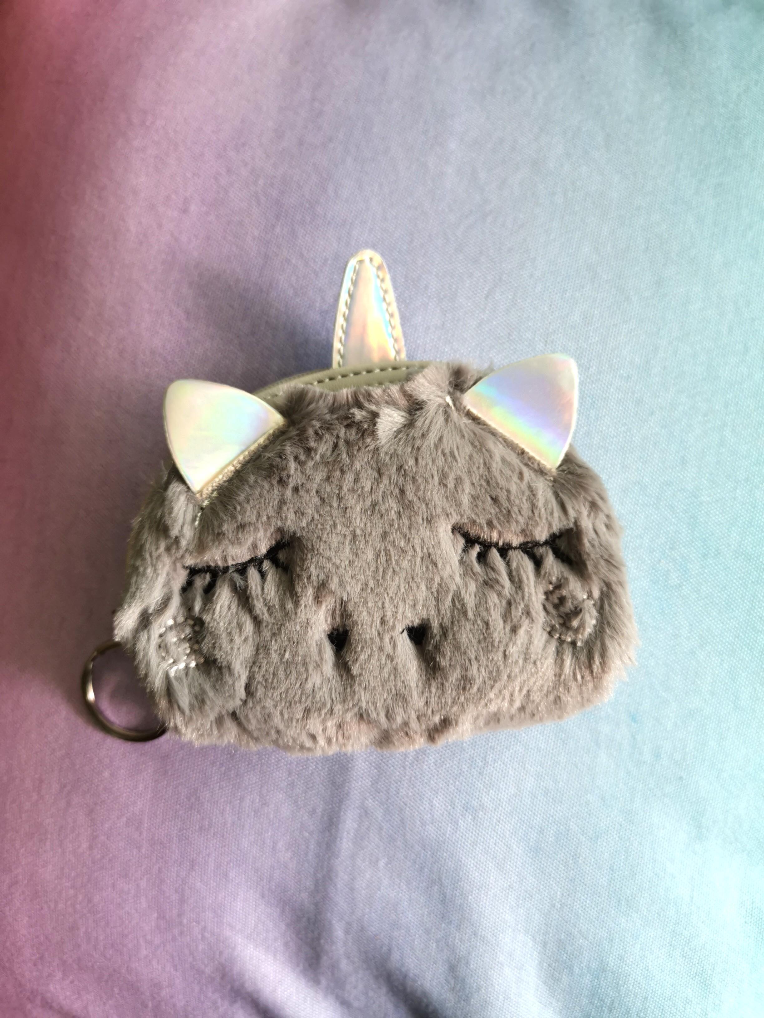 Cute furry unicorn zip pouch, Women's Fashion, Bags & Wallets, Purses ...