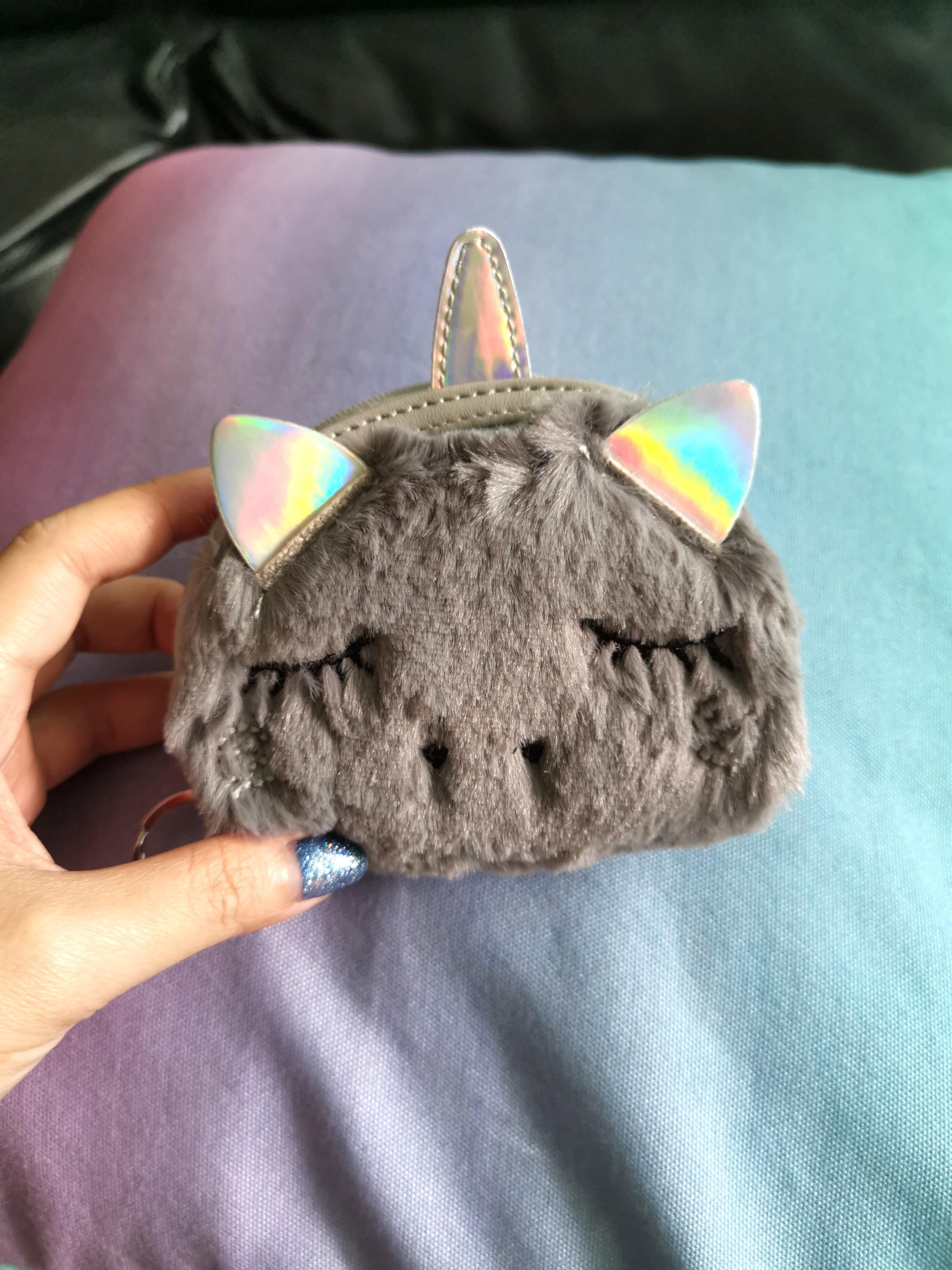 Cute furry unicorn zip pouch, Women's Fashion, Bags & Wallets, Purses ...