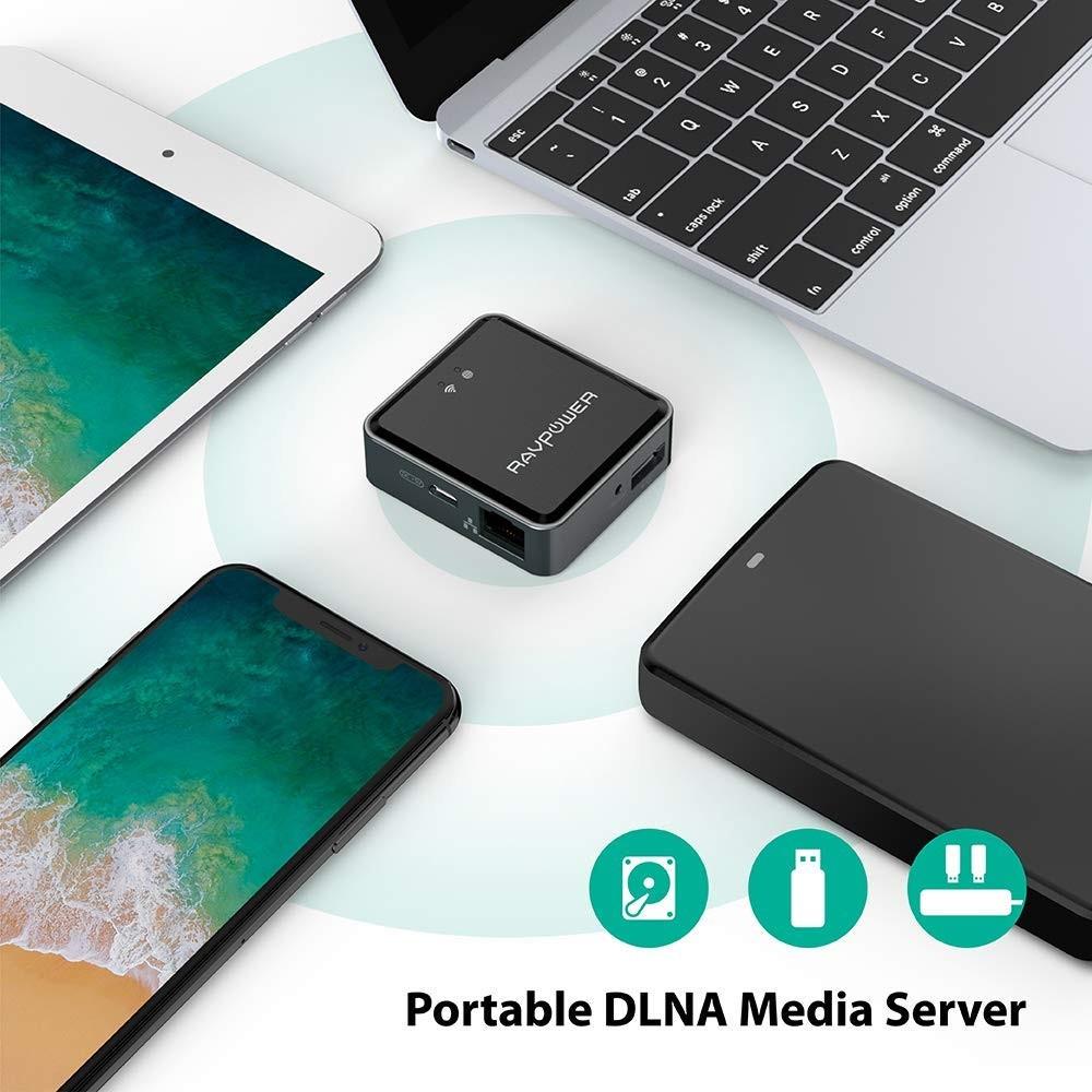 Ravpower Filehub wireless travel router media sharing N300, Computers ...