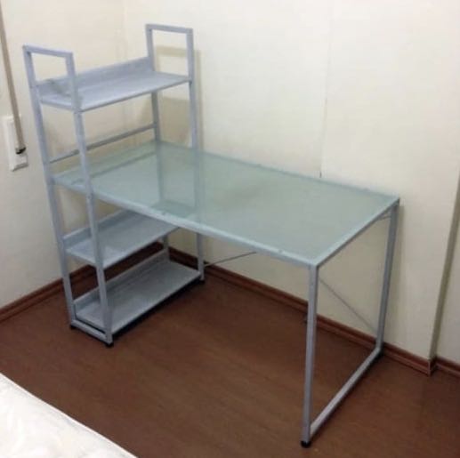 Glass study table, Furniture & Home Living, Furniture, Tables & Sets on ...