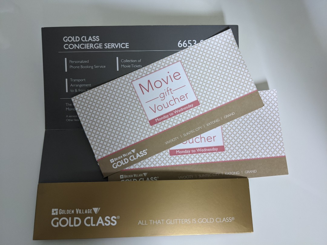 Golden Village Gold Class, Tickets & Vouchers, Vouchers on Carousell