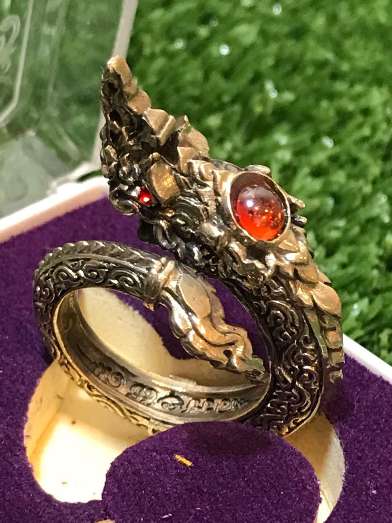 Lp Nen Kaew King Naga Ring (Thai Amulets), Hobbies & Toys, Memorabilia & Collectibles, Religious ...