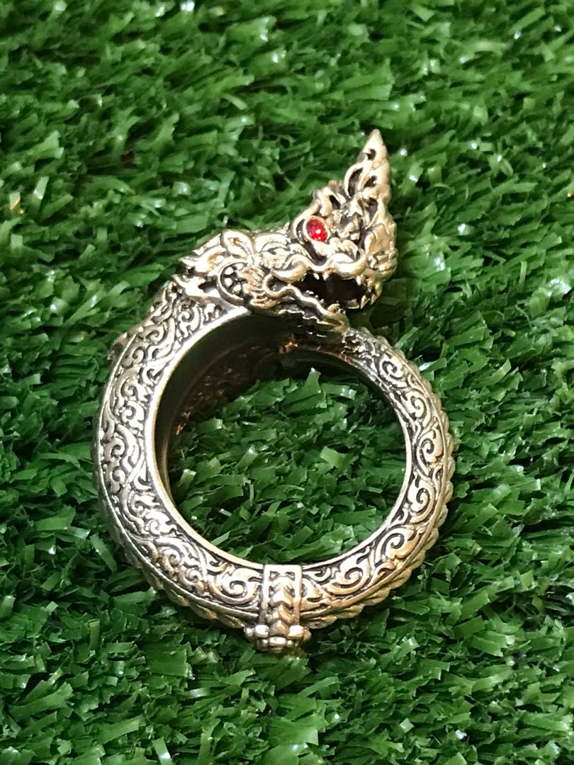 Lp Nen Kaew King Naga Ring (Thai Amulets), Hobbies & Toys, Memorabilia & Collectibles, Religious ...