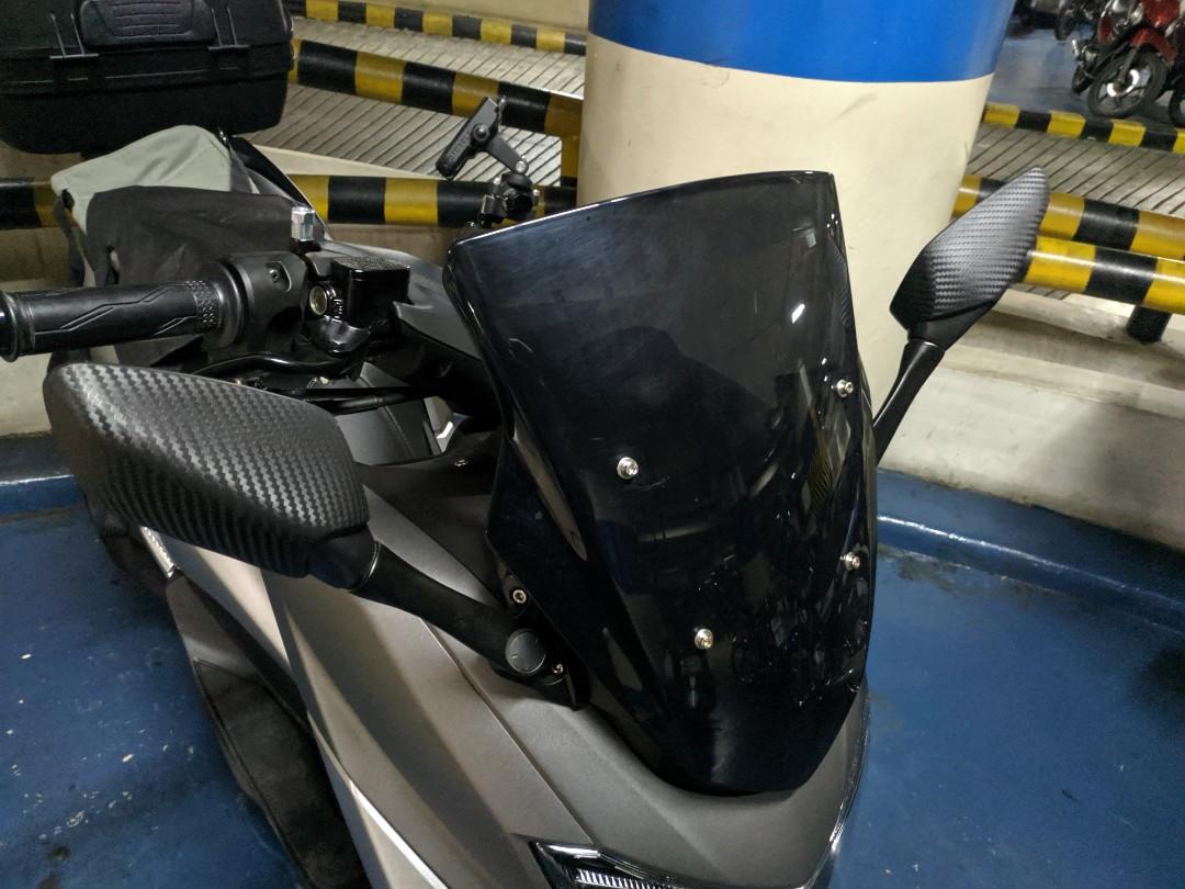 NMAX R25 Side Mirror With Bracket Medium Stem, Motorbikes, Motorbike ...