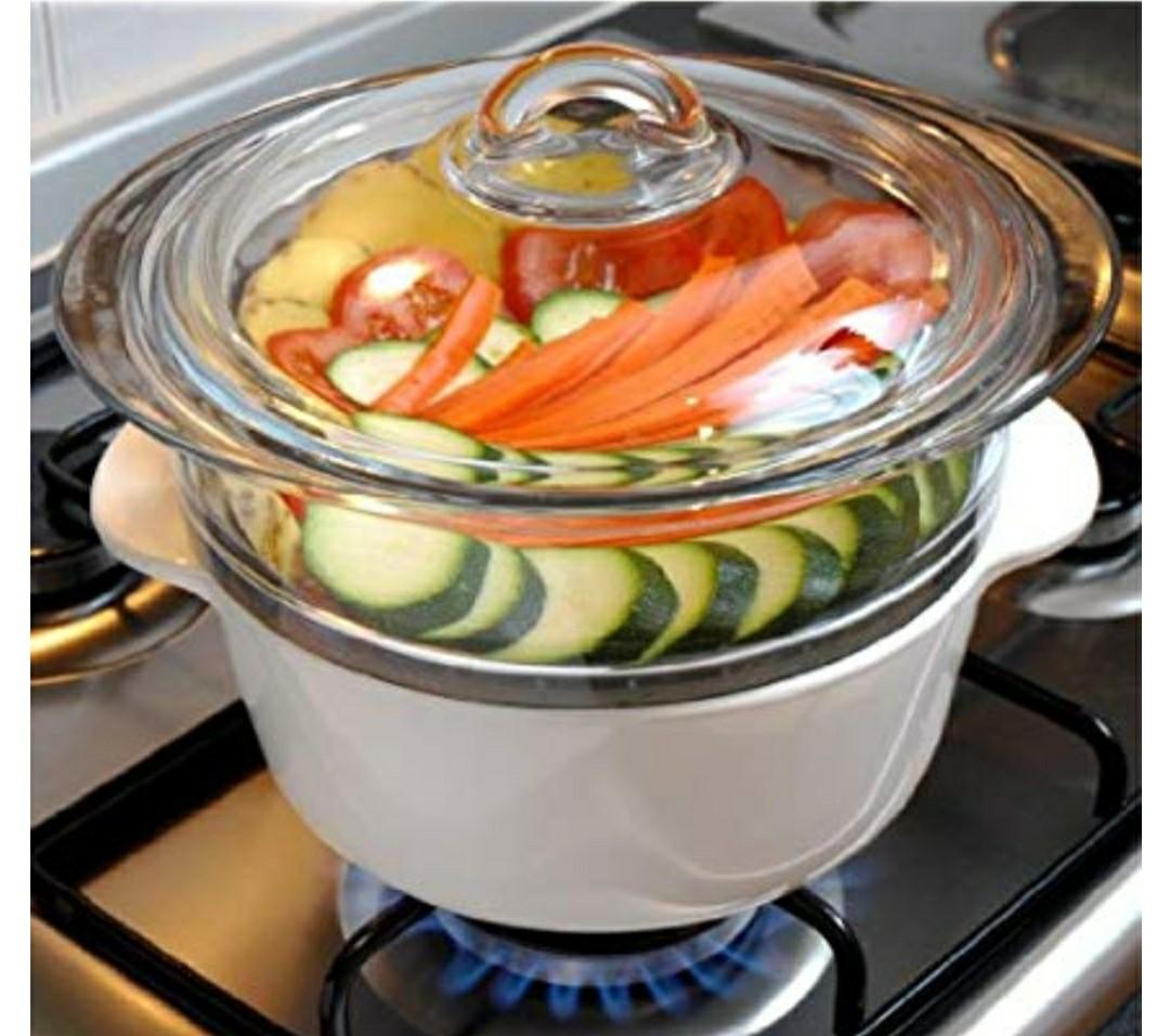 PYREX Pyroflam Steamer Set, Furniture & Home Living, Kitchenware ...