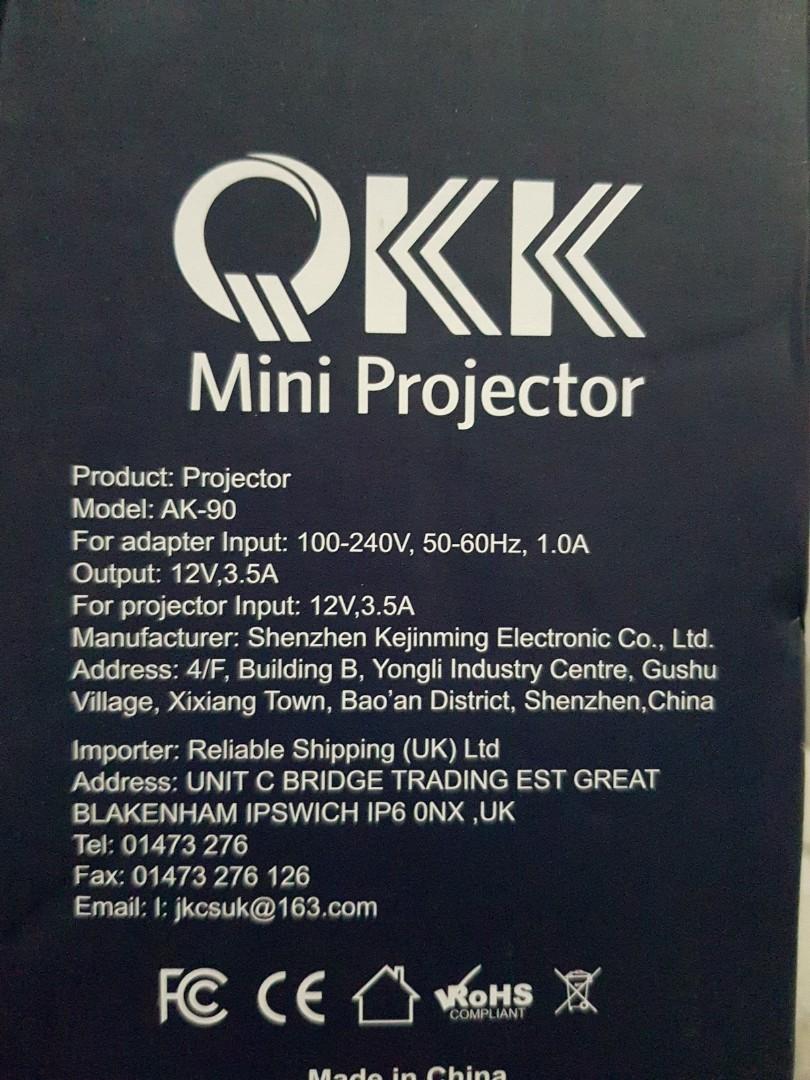 QKK mini projector AK-90, TV & Home Appliances, TV & Entertainment ...