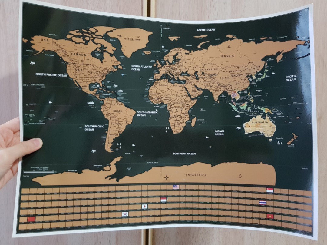 Scratch-off World Map, Furniture & Home Living, Home Decor, Frames ...