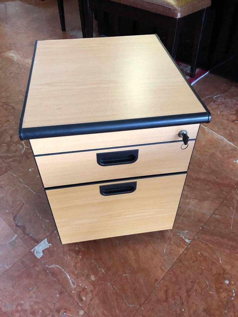 Study table and small cabinet, Furniture & Home Living, Furniture ...