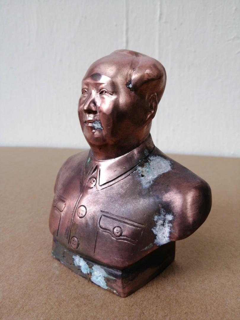 Vintage Brass Mao Zedong 毛泽东 Bust, Hobbies & Toys, Memorabilia ...