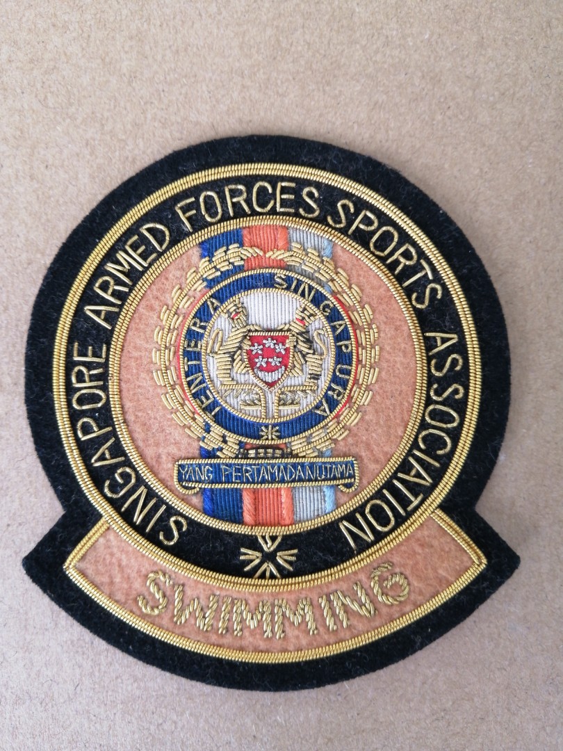 Vintage SAF Sports Association Swimming Hand Embroidered Patch, Hobbies ...