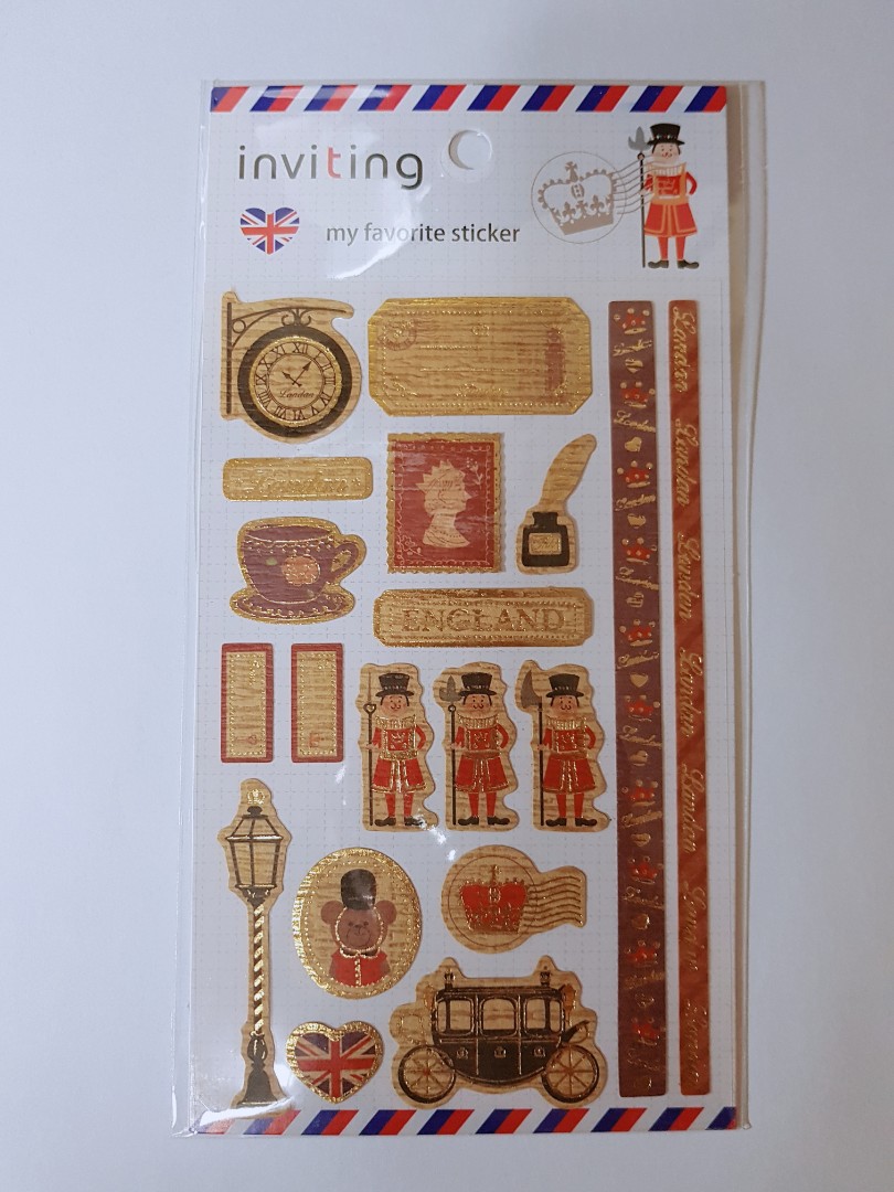 Cool Vintage Stickers - England Theme 10 X 15cm, Hobbies & Toys ...