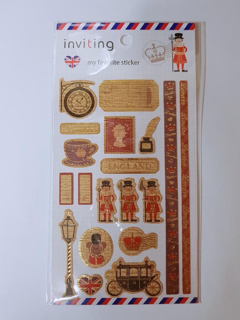 Cool Vintage Stickers - England Theme 10 X 15cm, Hobbies & Toys ...