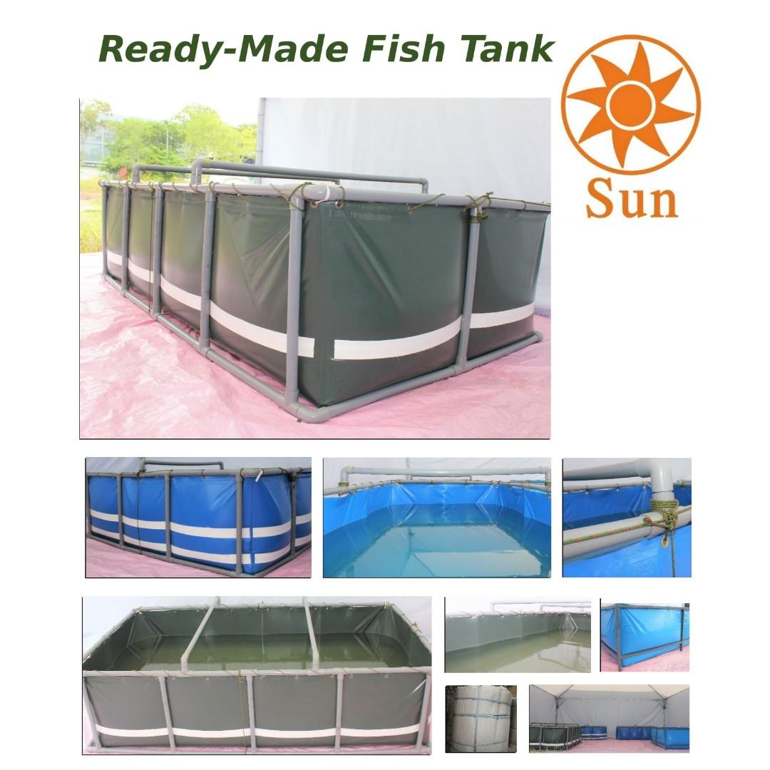 Fish Tank 4ft X 10ft X 3ft Blue Canvas Only Without Pipes Water Prawn ...