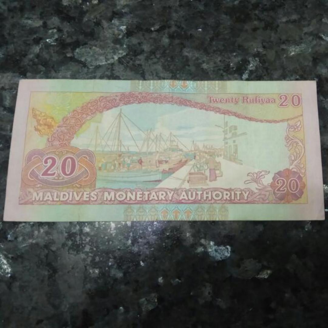 Maldives Money Maldivian Rufiyaa 20 dollar note, Hobbies & Toys ...