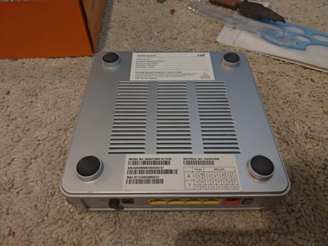 Modem Streamyx TM innatech w7100N, Computers & Tech, Parts ...