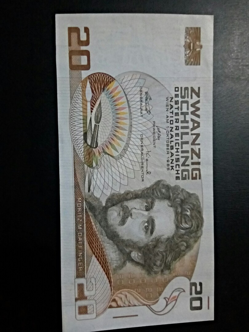 1985 Austrian 20 Zwanzig Schilling bank note, Hobbies & Toys ...