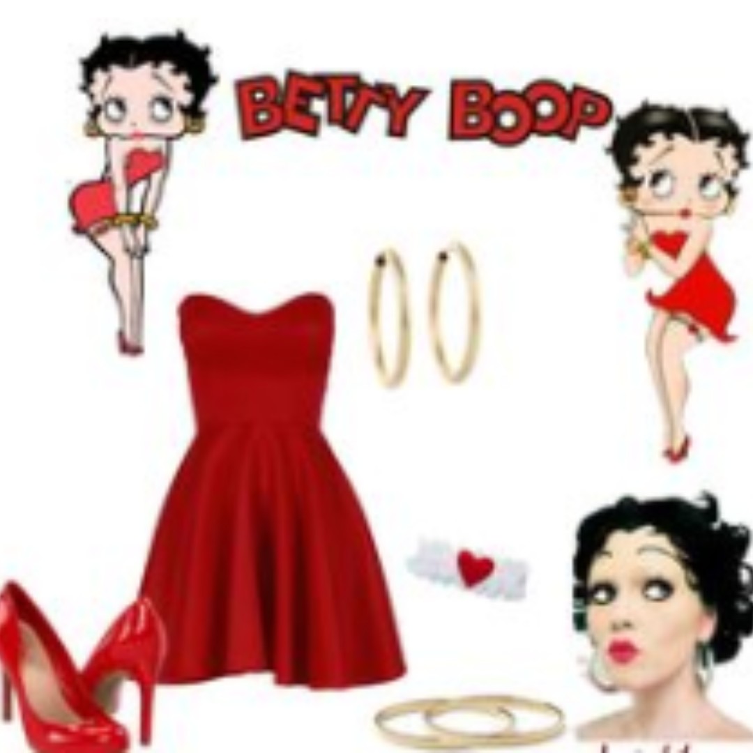 Betty Boop Costume with Wig & Garter, Women's Fashion, Maternity wear ...