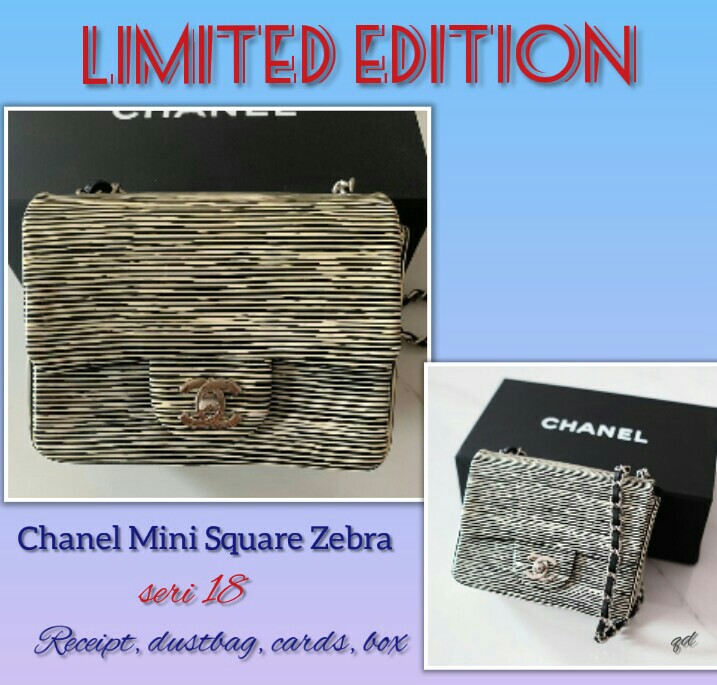 CHANEL MINI Square Zebra, Fesyen Wanita, Tas & Dompet di Carousell