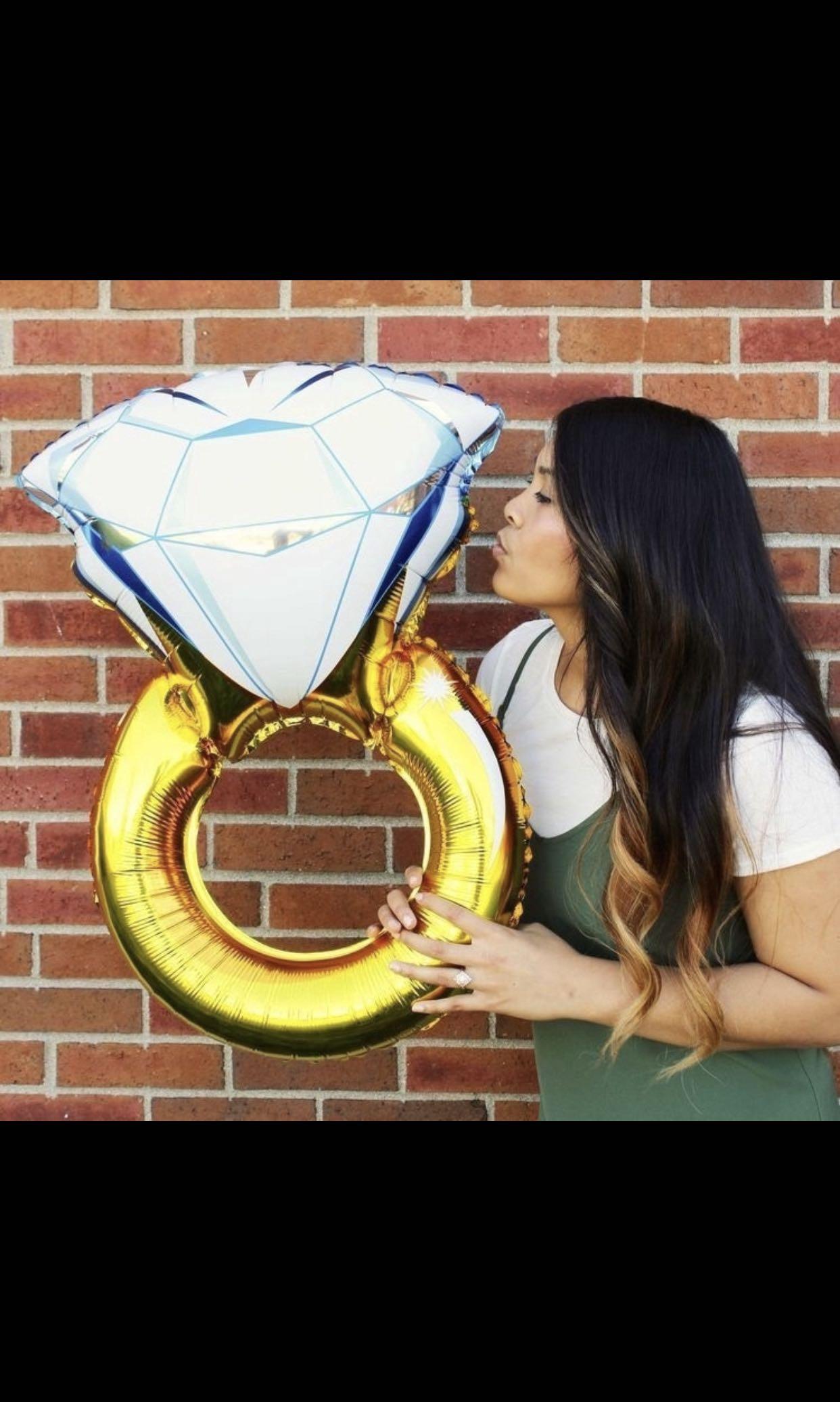 Diamond ring Balloon for bride to be, Hobbies & Toys, Stationery ...