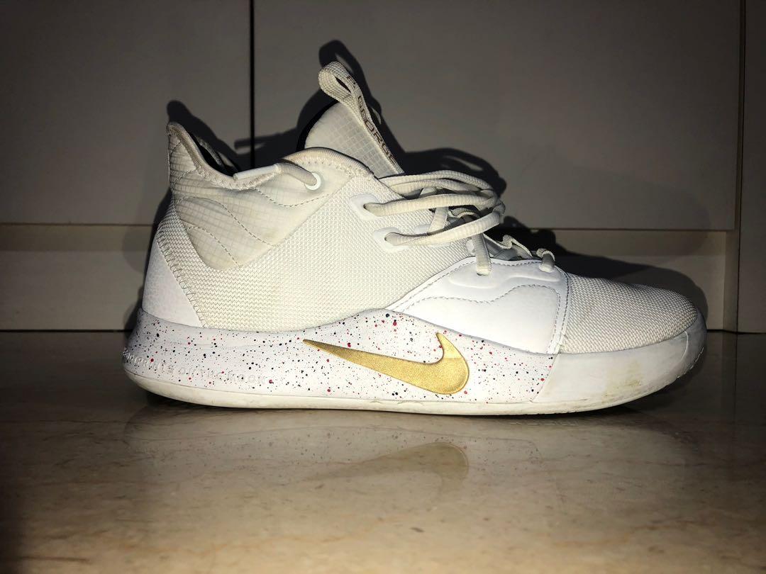 PG3 - White/Metallic Gold, Women's Fashion, Footwear, Sneakers on Carousell