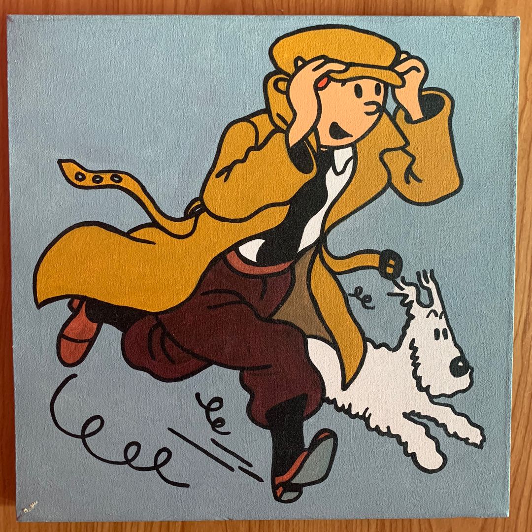 The Adventures of Tintin canvas painting, Hobbies & Toys, Stationery ...