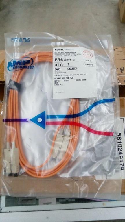 AMP NETCONNECT FIBER OPTIC SC-SC DUPLEX PATCH CORD 3 METER CABLE ...