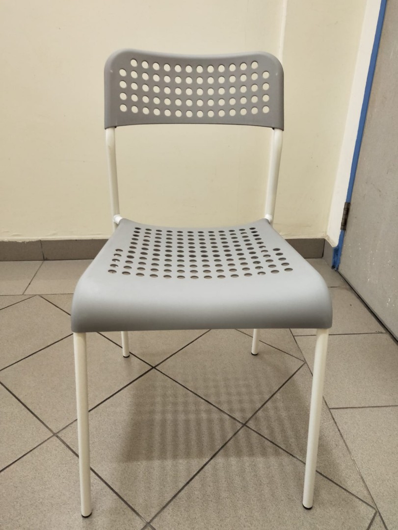 IKEA ADDE Chair grey white, Furniture & Home Living, Furniture, Chairs ...