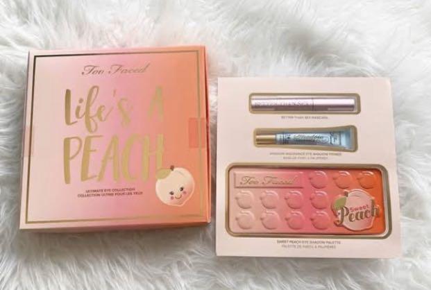 Too Faced Life’s a Peach ULTIMATE Eye Collection Set, Beauty & Personal ...