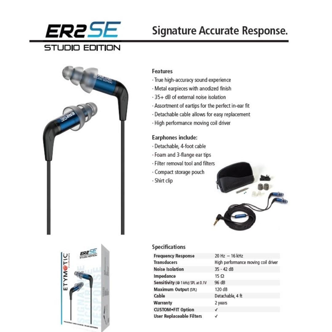 ETYMOTIC | ER2SE Earphones, Audio, Earphones on Carousell