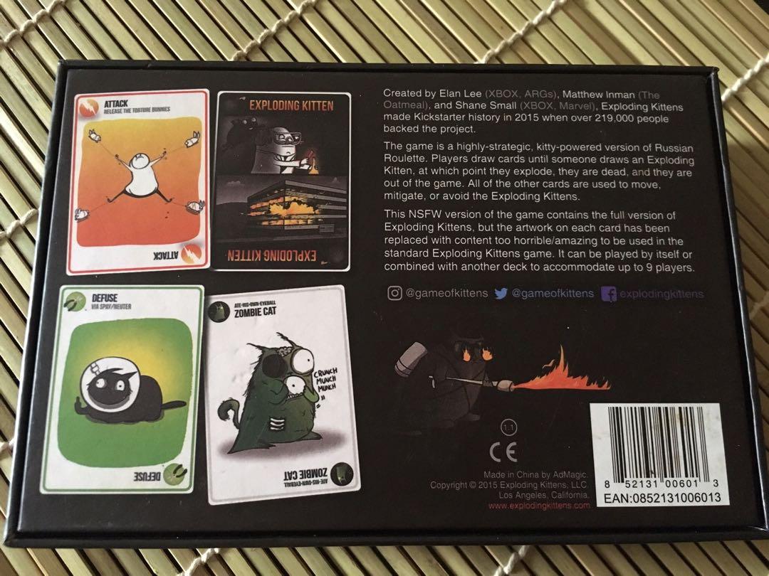 EXPLODING KITTENS NSFW DECK, Hobbies & Toys, Toys & Games on Carousell